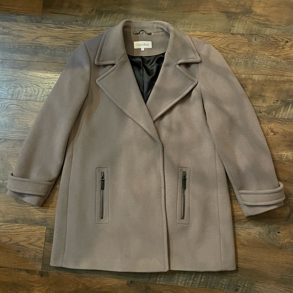 Calvin Klein | Jackets & Coats | Calvin Klein Womens Greige Color Wool ...